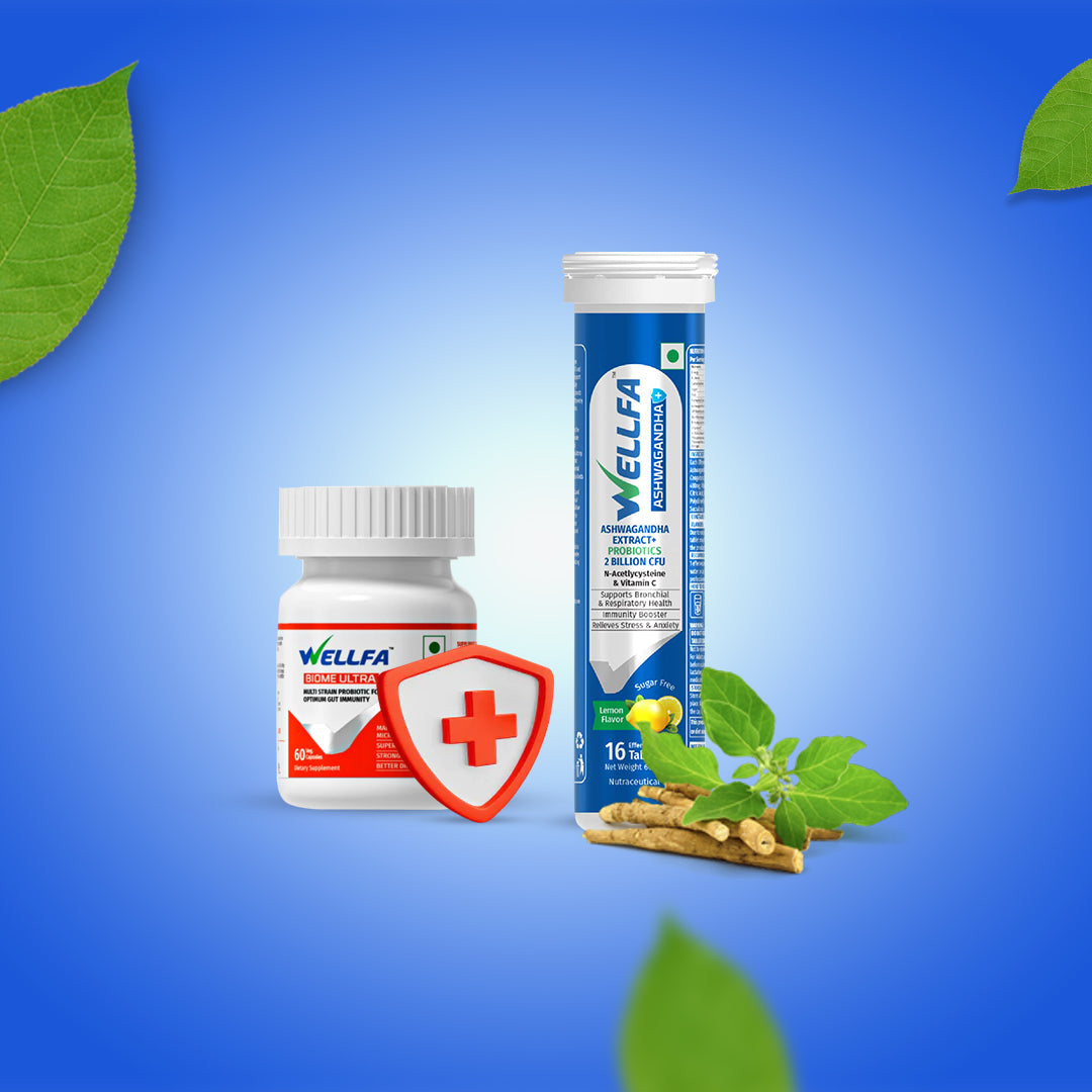 Relax Gut Combo - Veg Capsules & Effervescent Tabs for Gut Health | Wellfa