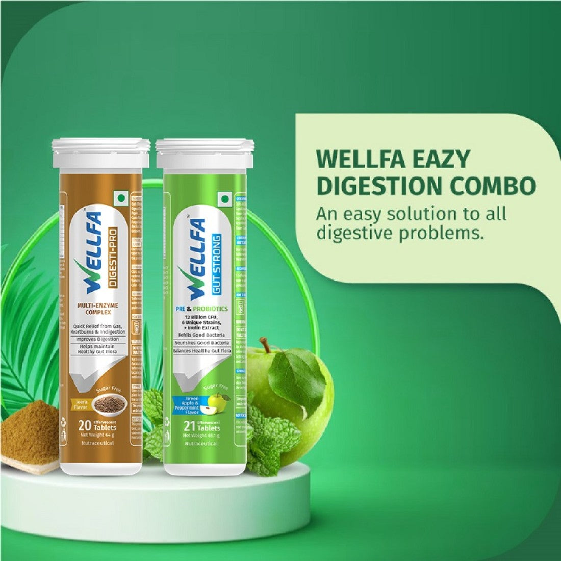 Eazy Digestion Combo - Digestion & Gut Health Tablets | Wellfa